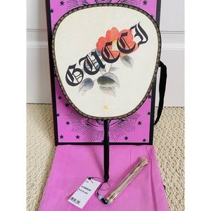 Gucci | Other | Gucci Gothic Logo Silk Tassel Wood Handle Fan | Poshmark